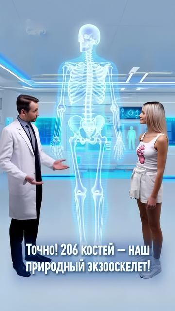 206 костей: твой внутренний КАРКАС! 💀 Анатомия за 15 секунд