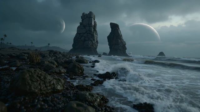 Deep Space Beach Ambience ~ Sci-Fi Sleep Music & Cosmic Relaxation for Focus