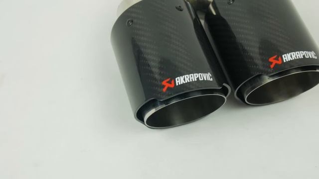 Насадка на глушитель Akrapovic style двойная с карбоном 63_89