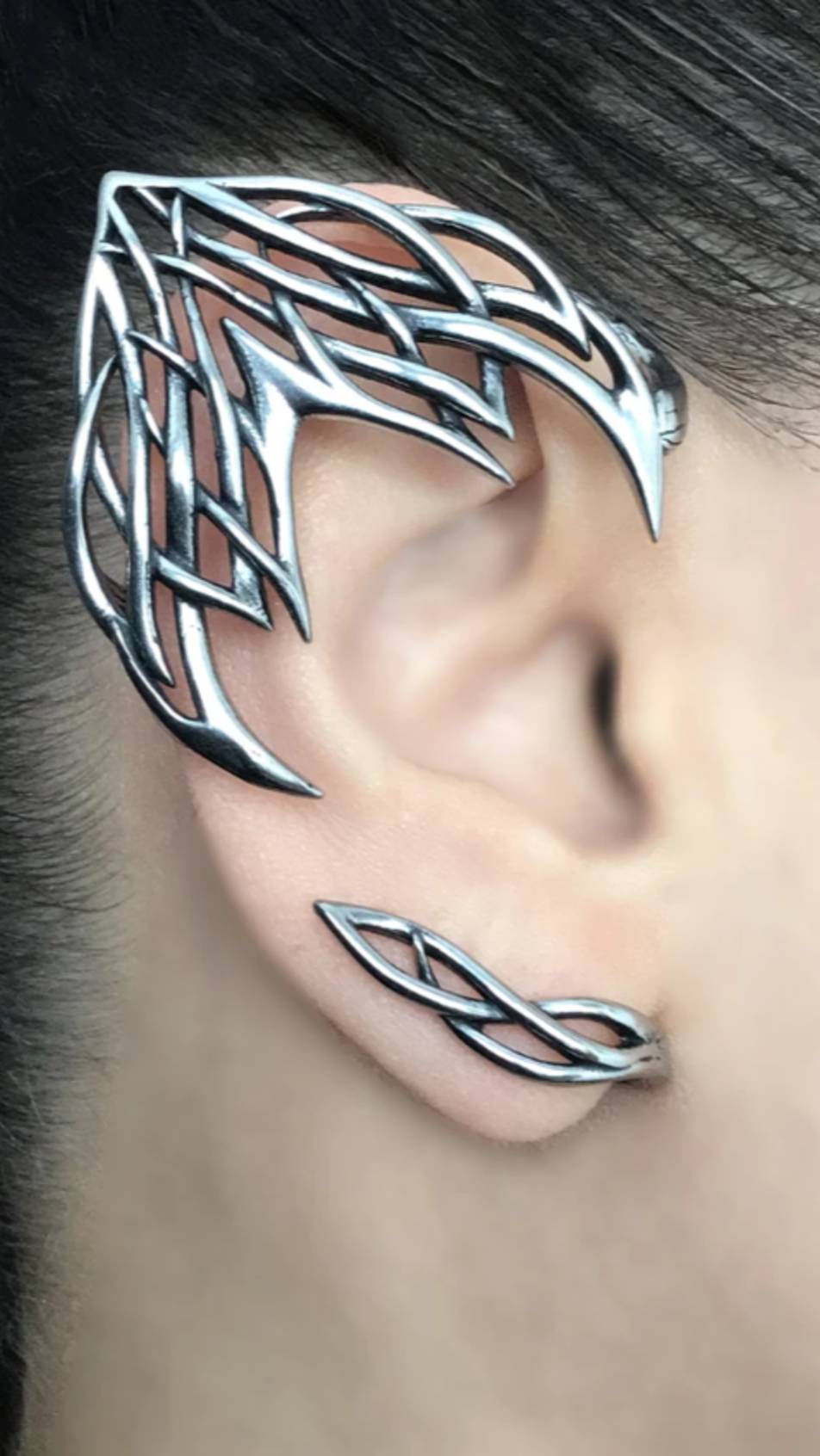 Дизайнерский кафф без прокола "Ушки лесных эльфов" от StarfallShop