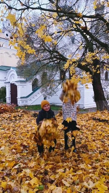 Осень 🍁 - детские забавы - кленовый листопад 🍁