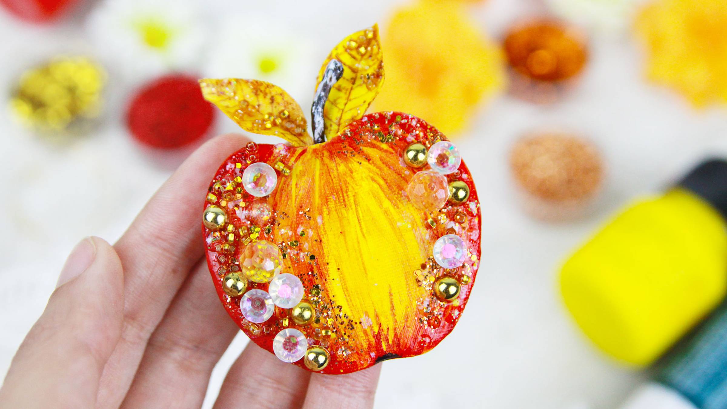 Красивая ИДЕЯ из картона и ткани - осеннее яблочко 🍎Осенний декор для рукоделия своими руками DIY