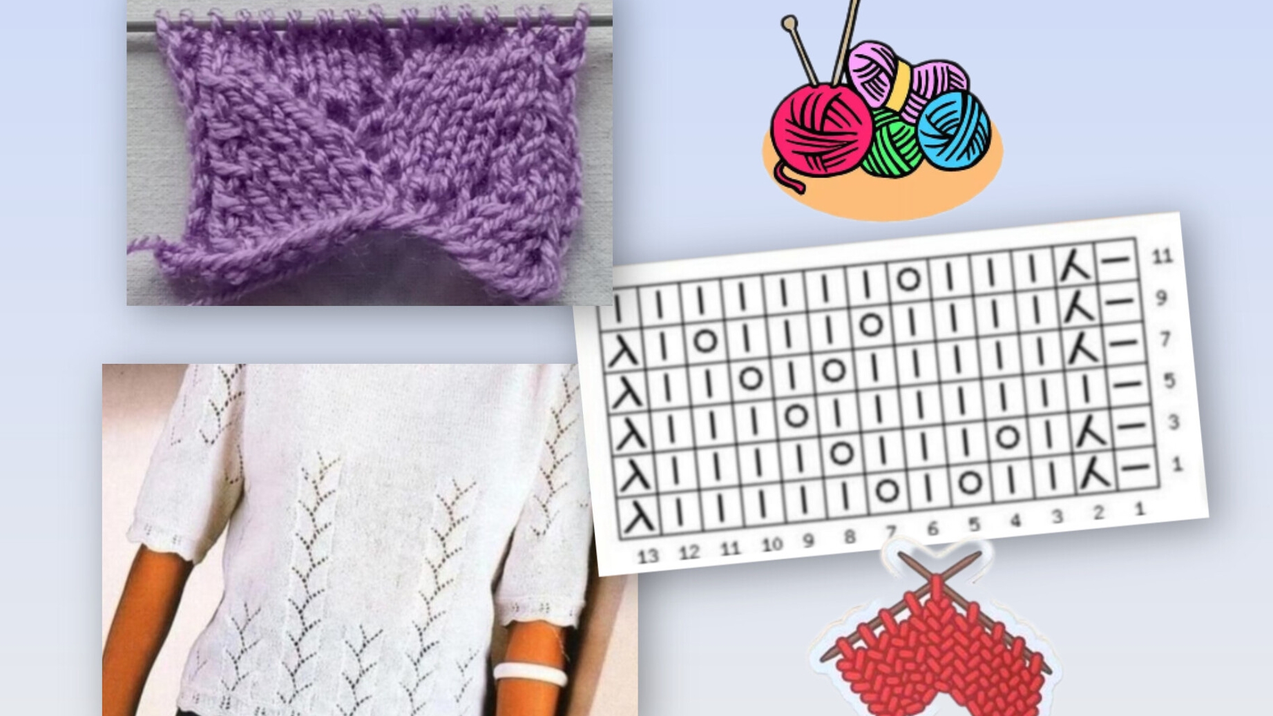 Узор ,, веточки,, спицами