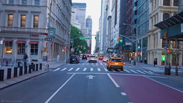 США. Поездка по Нью-Йорку на закате