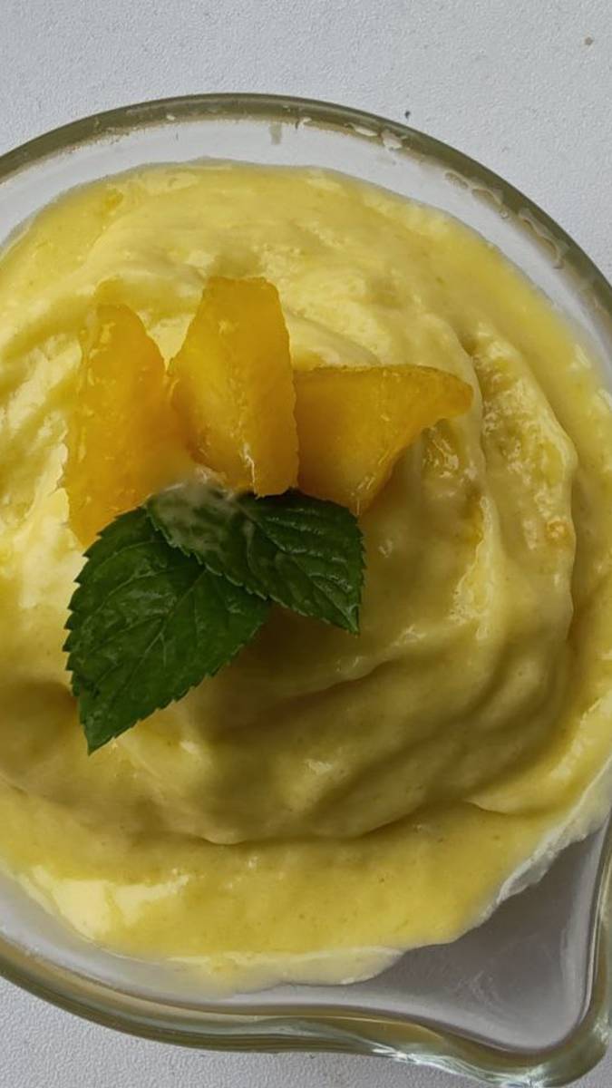 Завтрак. Сорбет из манго и ладушки из льна и кокосовой стружки. 47 лет, похудела на 58 кг