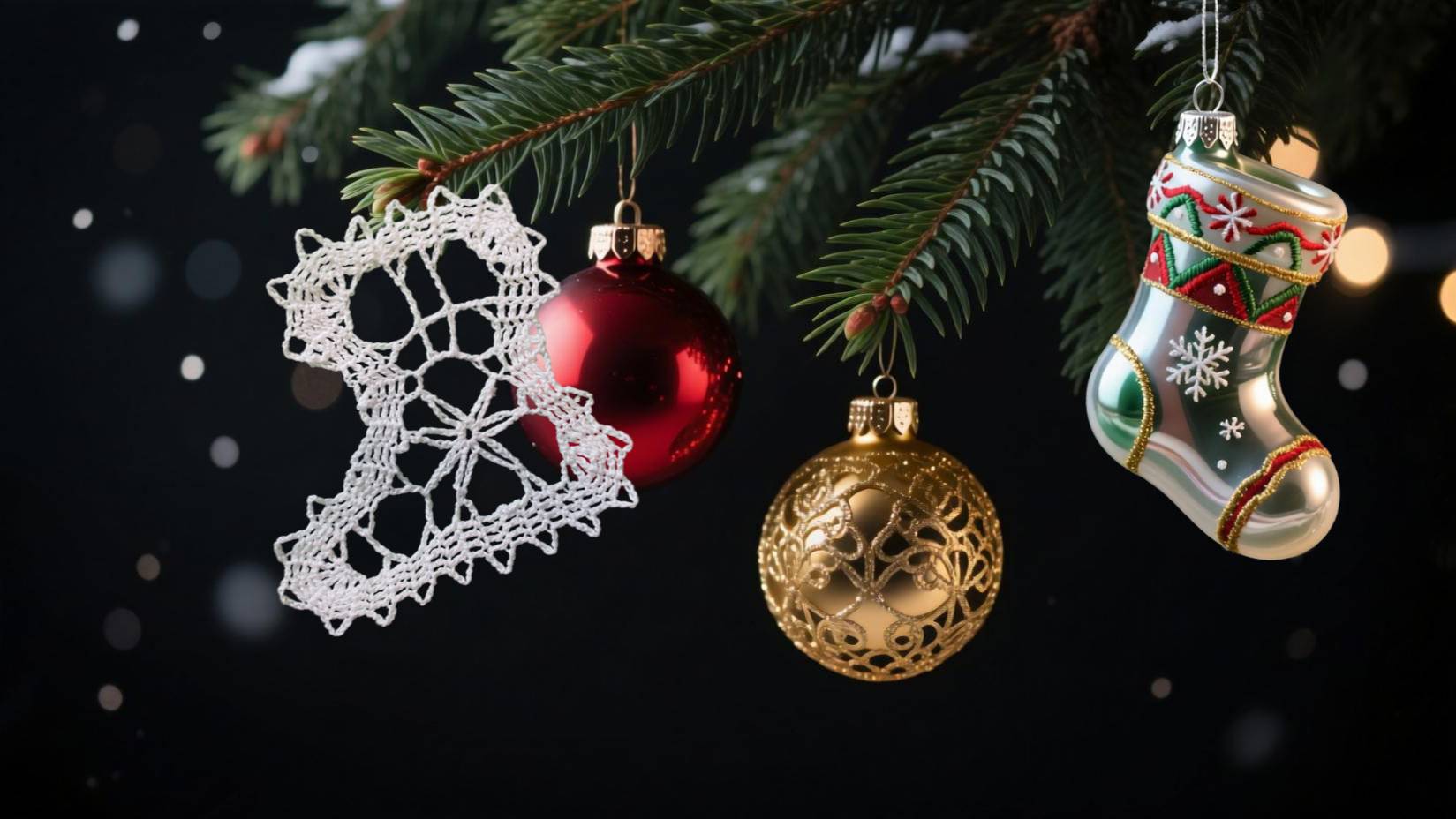 Сапожок крючком - новогоднее украшение (брюггское кружево) - мастер класс