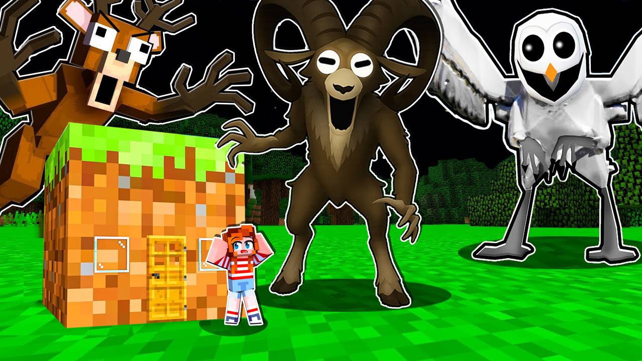 😮 Я СПРЯТАЛАСЬ ОТ БАРАНА, СОВЫ И ОЛЕНЯ ИЗ 99 НОЧЕЙ НА СЕКРЕТНОМ ДЕРЕВЕ В МАЙНКРАФТ