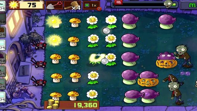 Прохожу "Выживание-ночь" в PVZ 1