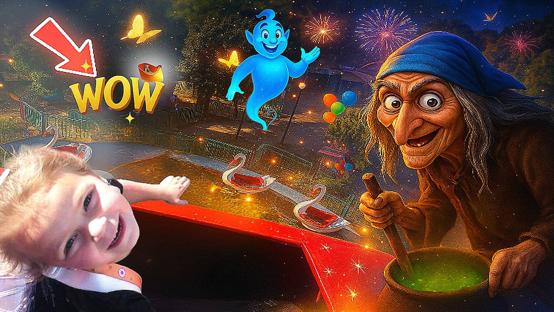 БАБА ЯГА ОЖИЛА В ПАРКЕ?! ✨ Приключения Лия Бум на аттракционах в Парке развлечений на ХЭЛЛОУИН