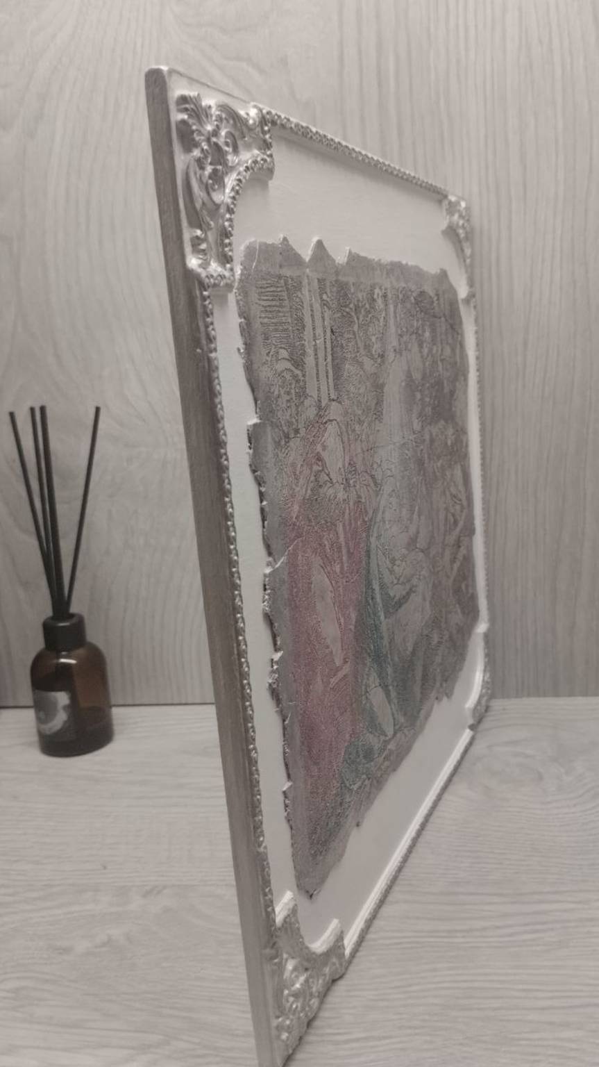 Гравюра на гипсе "Рождество Христово". Белая.