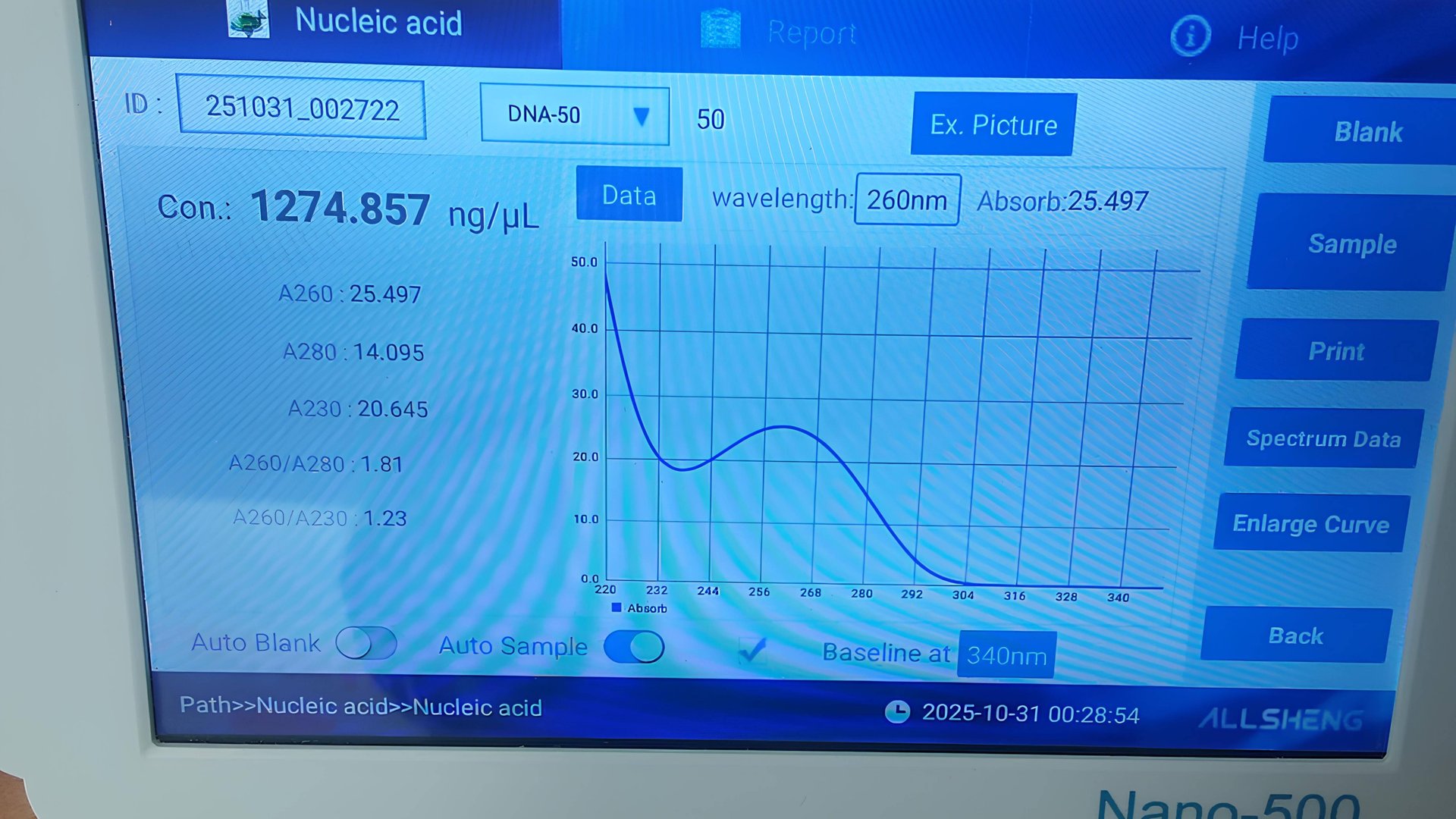 ПЦР и микроспектрофотометр ALLSHENG Nano-500 30.10.2025 19.14
