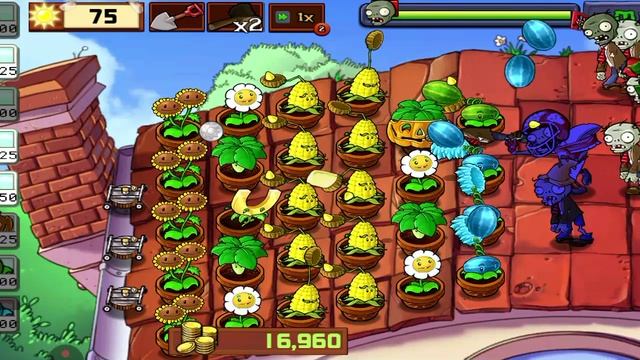 Прохожу "Выживание-крыша" в PVZ 1 + досижение "Арбузный переулок"