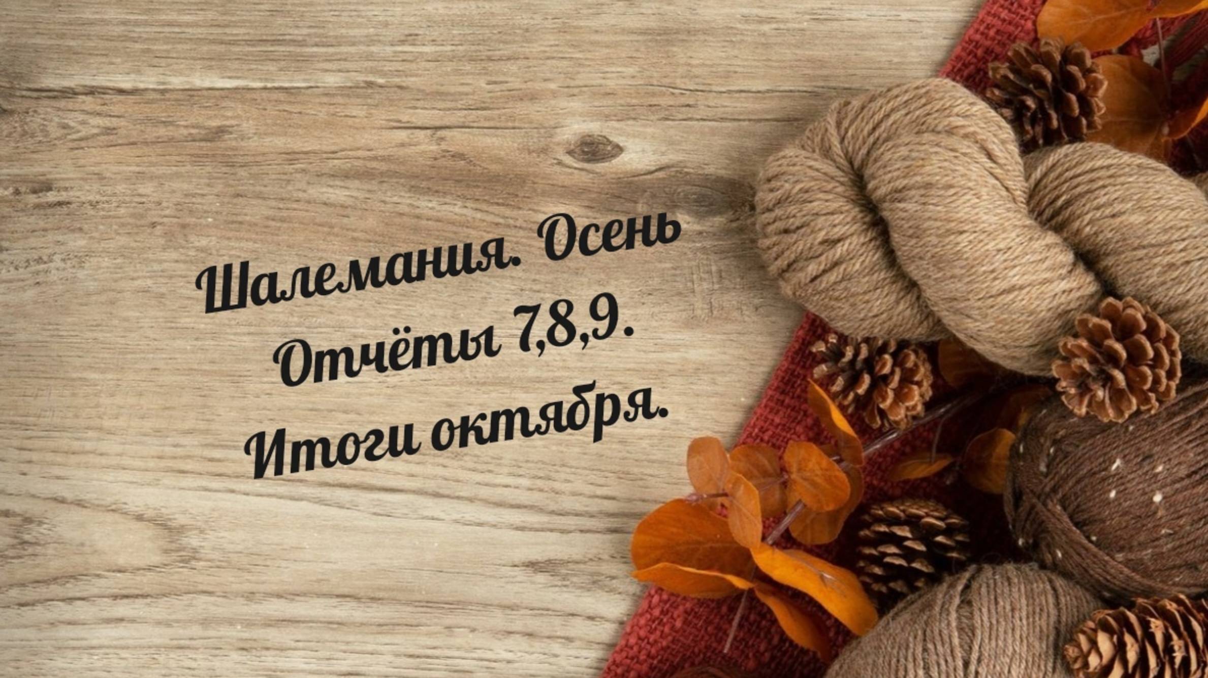 Шалемания. Осень. Отчёт 7,8,9. Итоги октября.