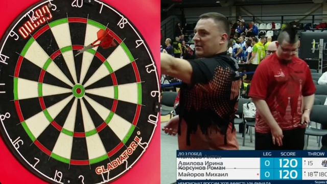 Дартс закрытие через два булла микст чемпионат России по дартс 2025.