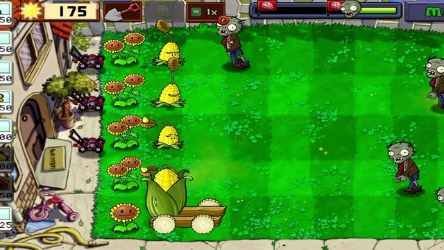 Прохожу PVZ 1 level 1-1 кампания 2 + достижение "Дефкорн"
