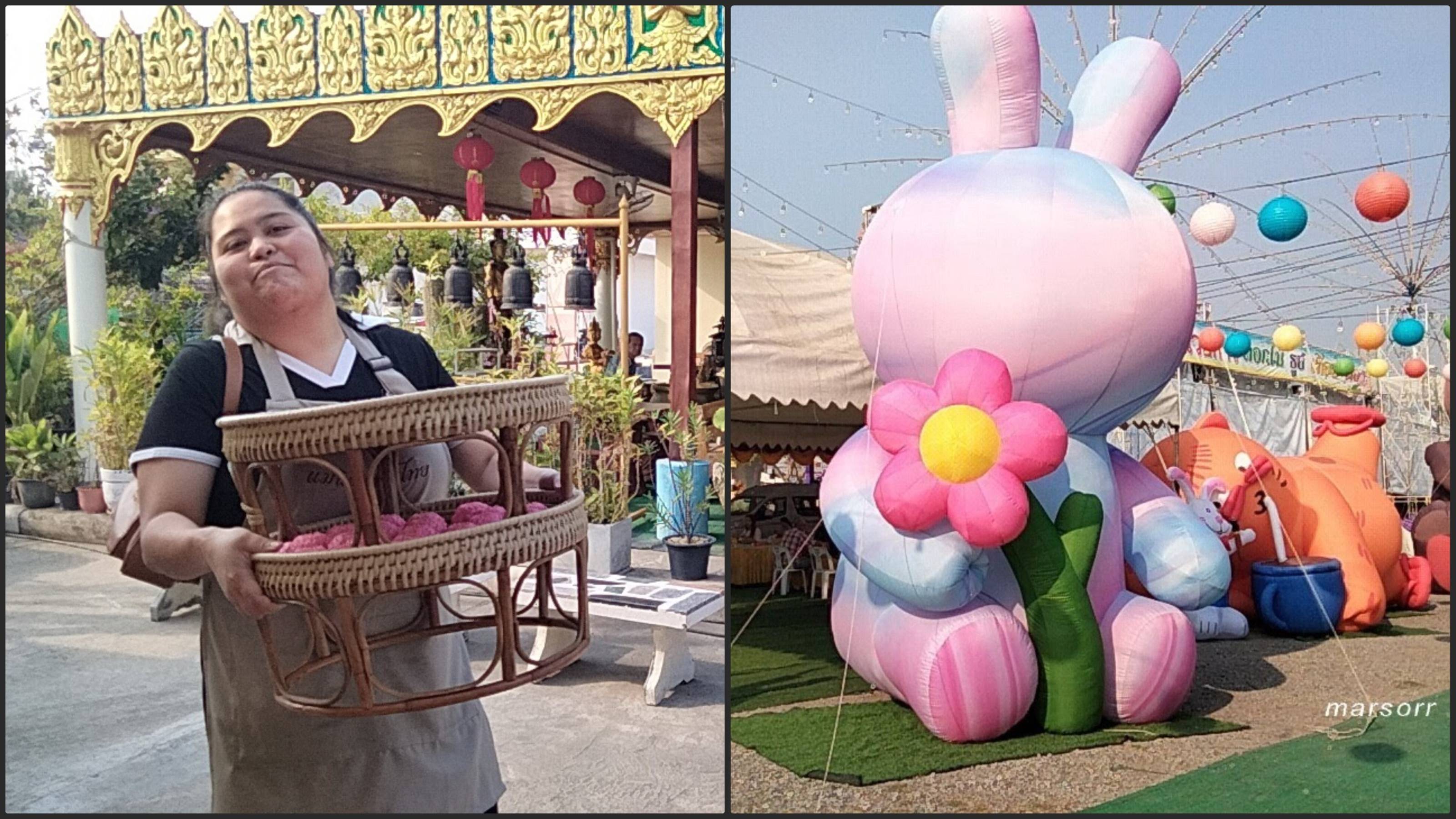 просто ярмарка в храме wat na chom thian ч.3 еда วัดนาจอมเทียน