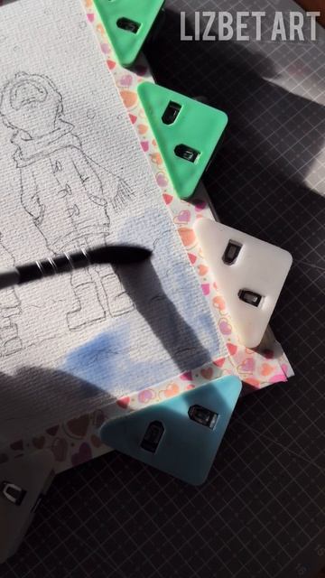 А вот и зима пришла❄#tiktok #shorts #art #painting #watercolor #lizbet #asmr