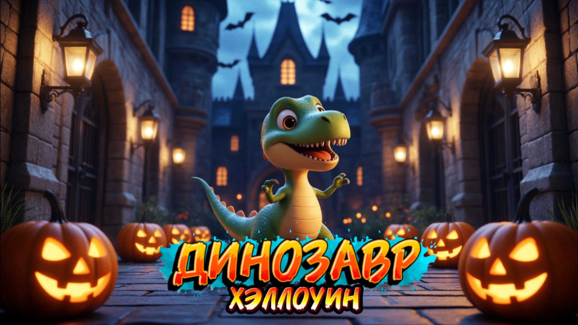 Динозавр веселый Хэллоуин, мультфильмы и песни для детей