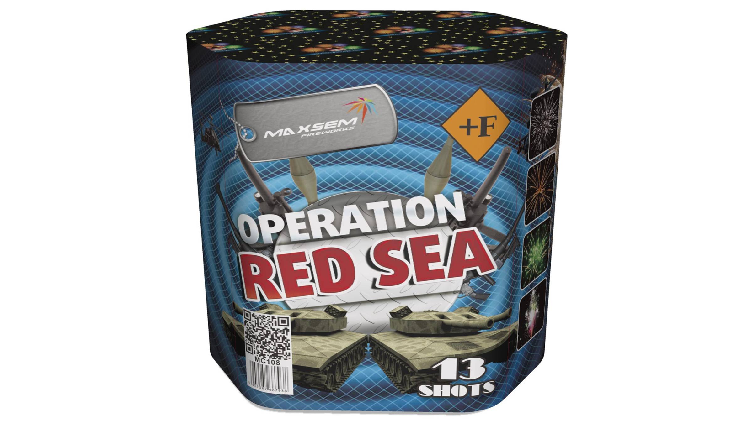 MC108 Салют + фонтан "OPERATION RED SEA" (1,2" х 13 залпов) "Maxsem"