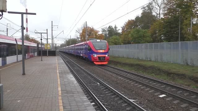 Электропоезд ЭП2Д-0284 (ЦППК), скоростной приг. поезд "РЭКС-экспресс" № 7124 Москва - Раменское.