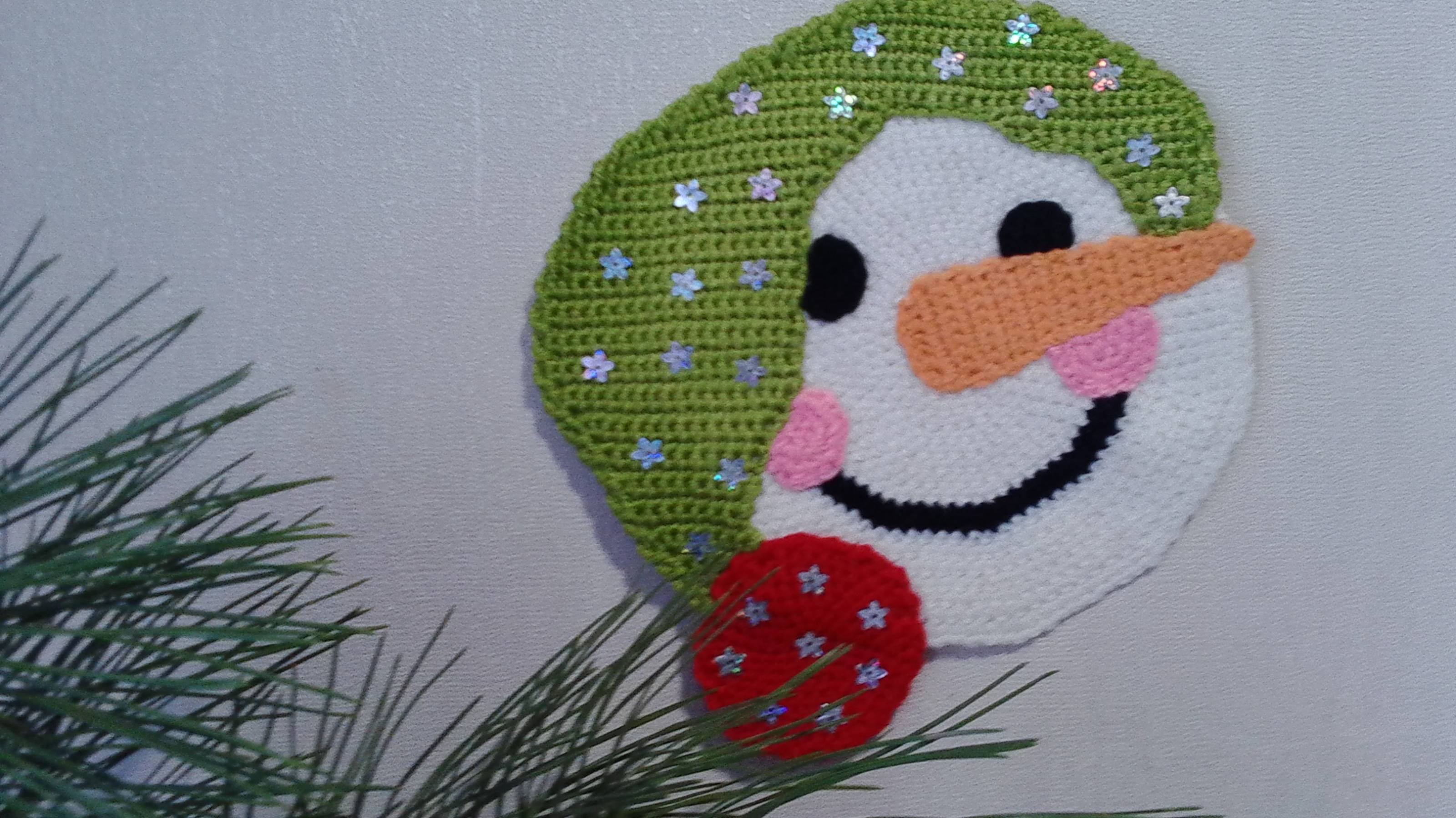 Снеговик панно, прихватка 1