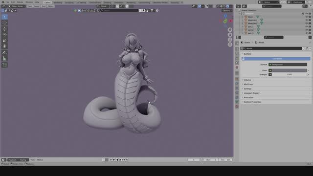 Лепка в блендер для печати - Ламия - подставка для телефона #1