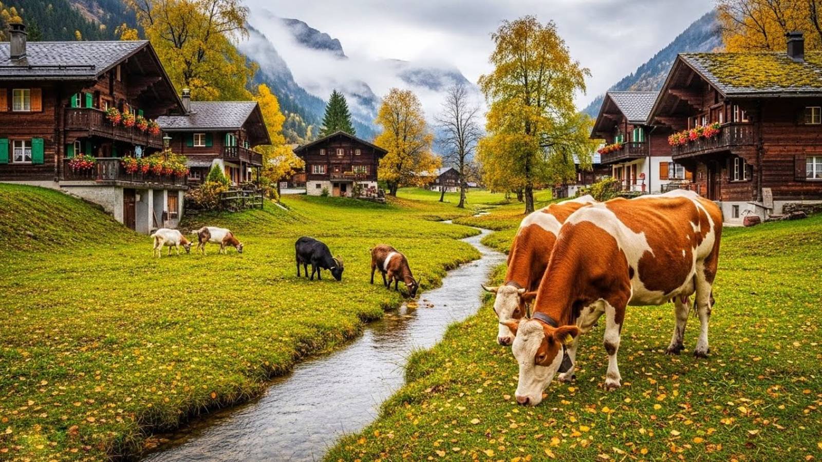 Сельская жизнь Швейцарии — Дождливое утро в самых красивых швейцарских деревнях | #шариклайф