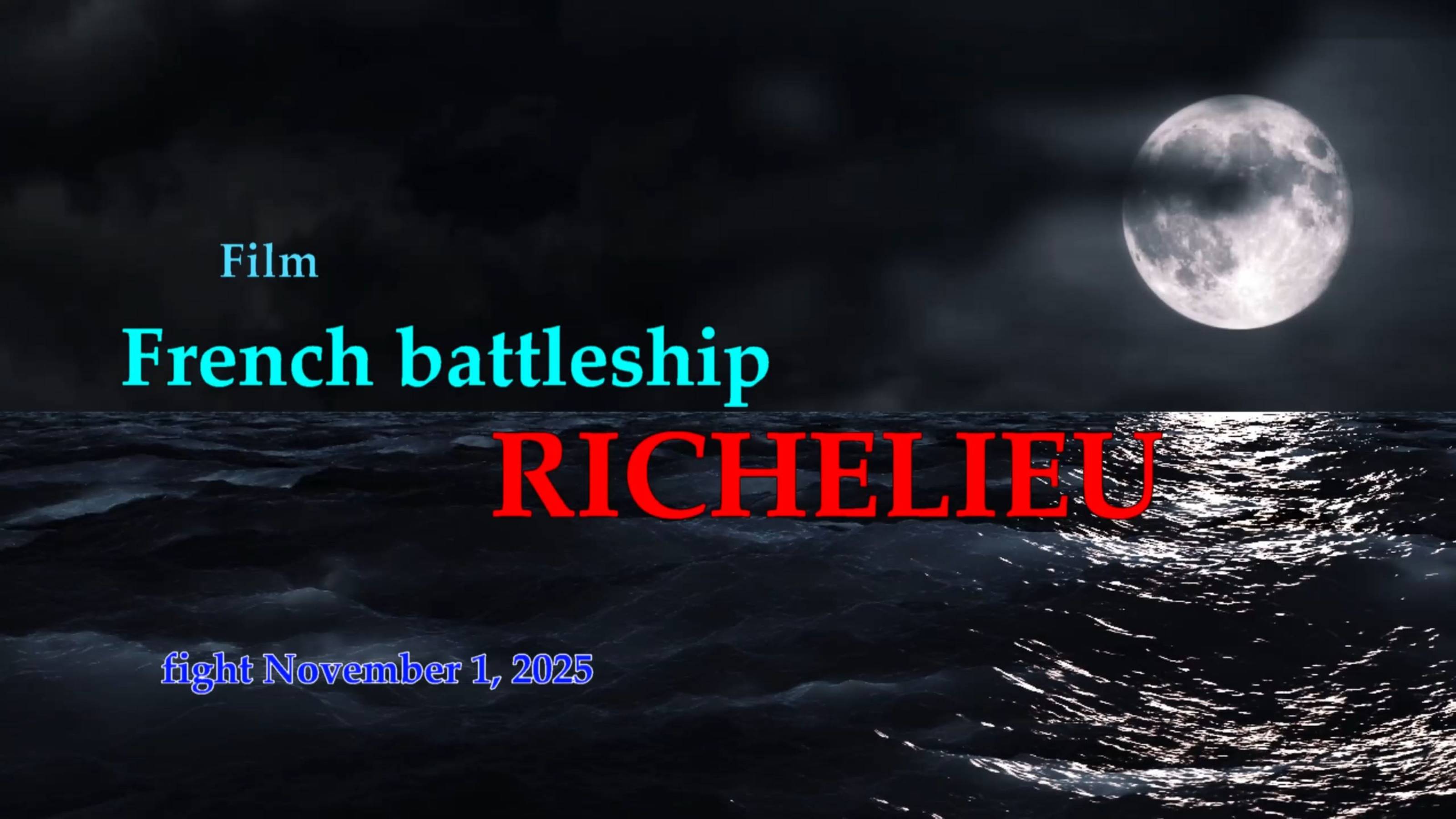 French battleship RICHELIEU in an Asymmetrical battle