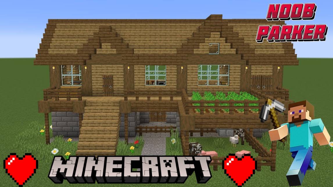 Майнкрафт - Как построить большой базовый дом для начинающих