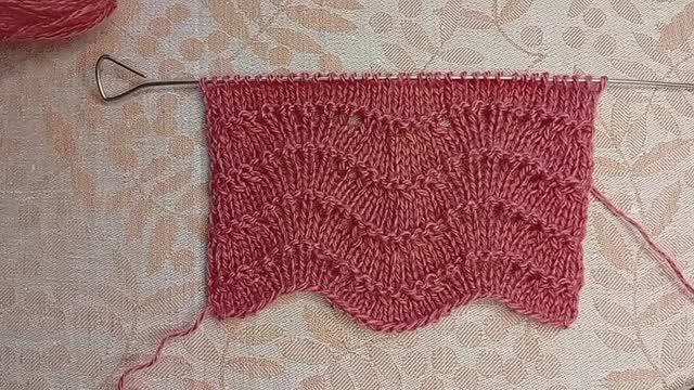 Очень красивый узор спицами "Волны"