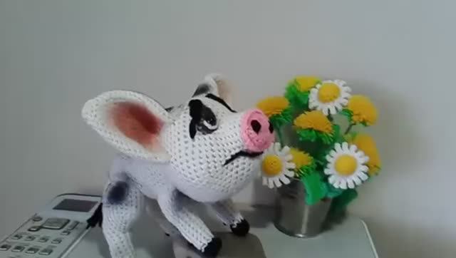 Грустный поросенок Пуа, ч.2.  The sad pig Pua, р.2.  Amigurumi. Crochet.  Амигуруми.