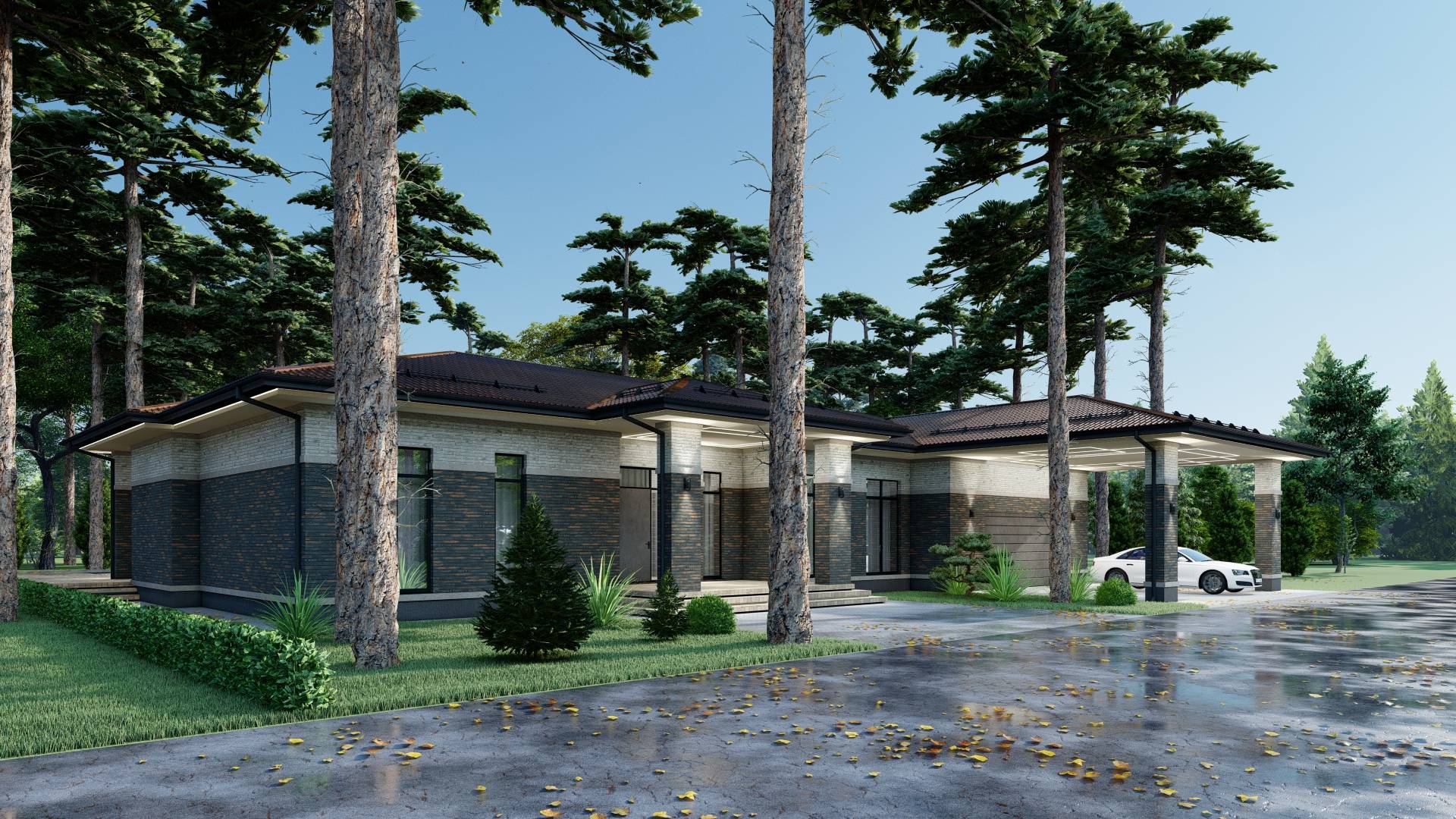 Проект дома в стиле Райта