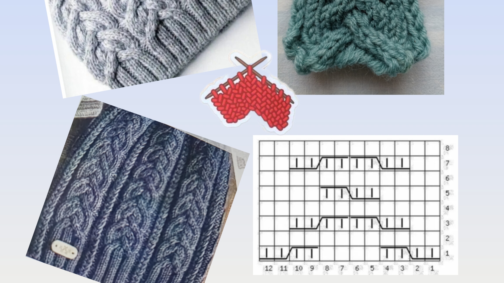 Узор для шапки спицами.