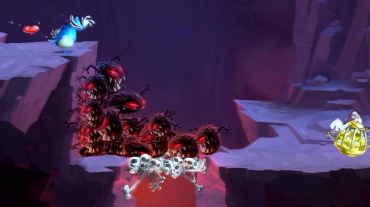 Как мультик игра Rayman Legends, 2 этап эпизода Пик Олимпа. Тёмная тварь: Возрождение