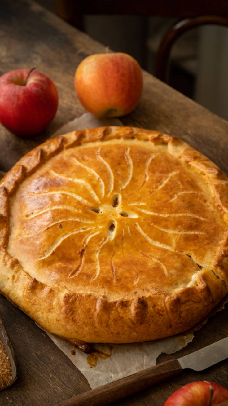 Рецепт яблочного пирога с творожным тестом🍎