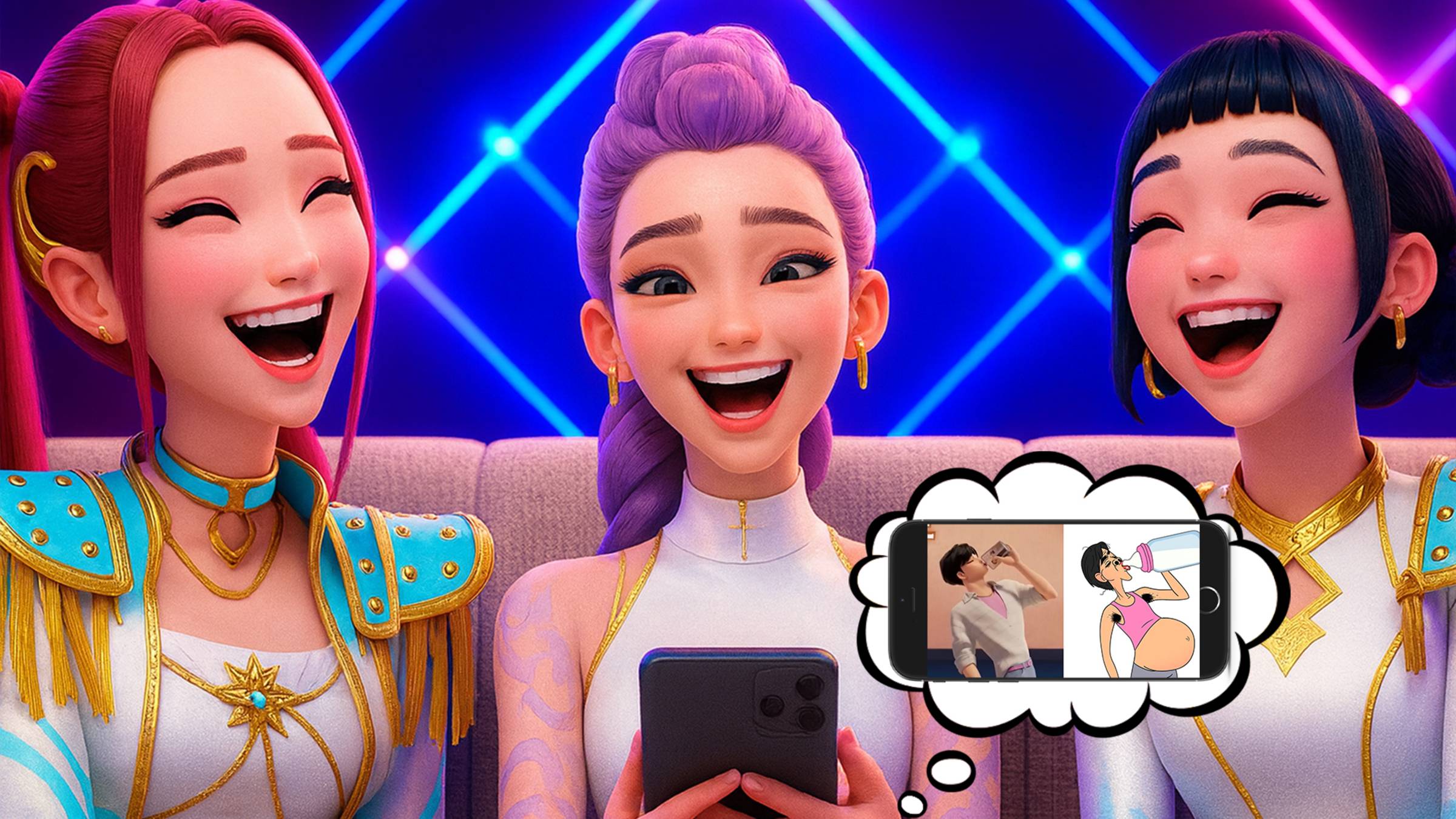 Soda Pop KPop: забавный рисунок с охотника.  KPop Demon Hunters Funny Drawing Meme I 🤡