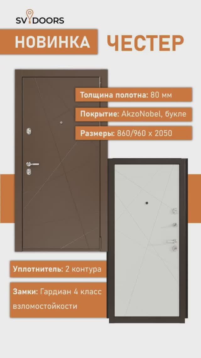 ВХОДНАЯ ДВЕРЬ ЧЕСТЕР | Букле кварц | белый матовый | SV Design