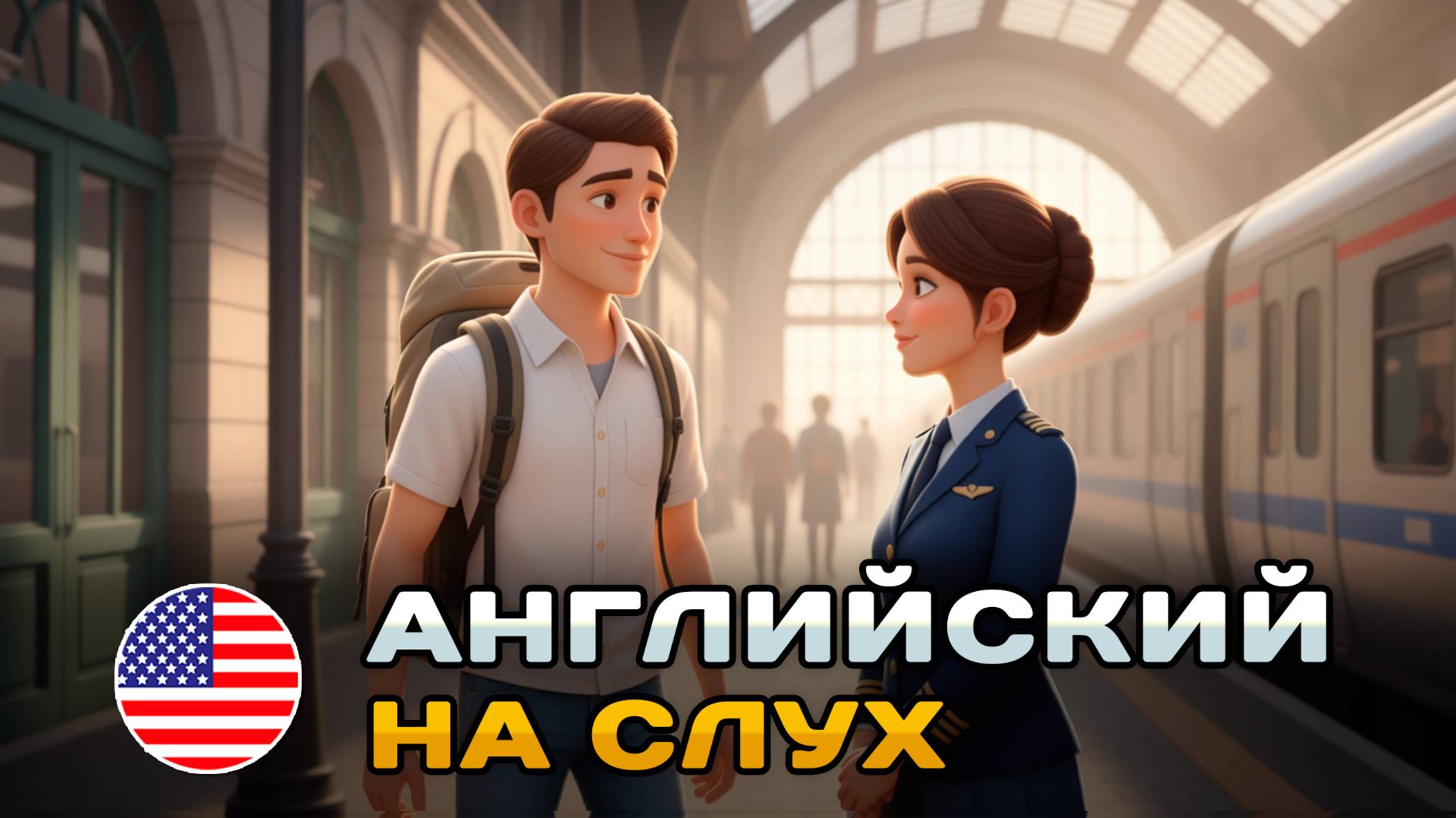 ПРОСТОЙ диалог на слух (A1): В поезде | Английский на слух 🎧