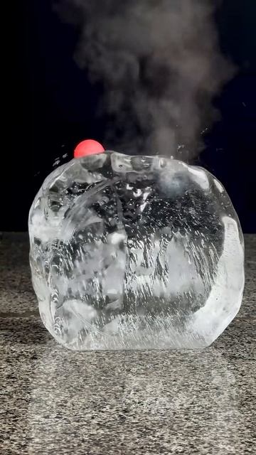 Hot glowing metal ball vs ice 🧊😱  satisfying  asmr  fyp