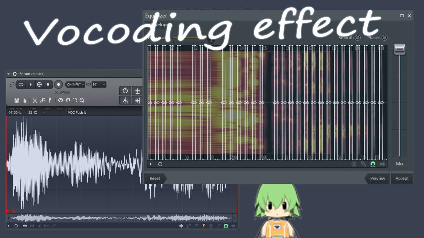 Эффект похожий на vocoding через эквалайзер в Edison