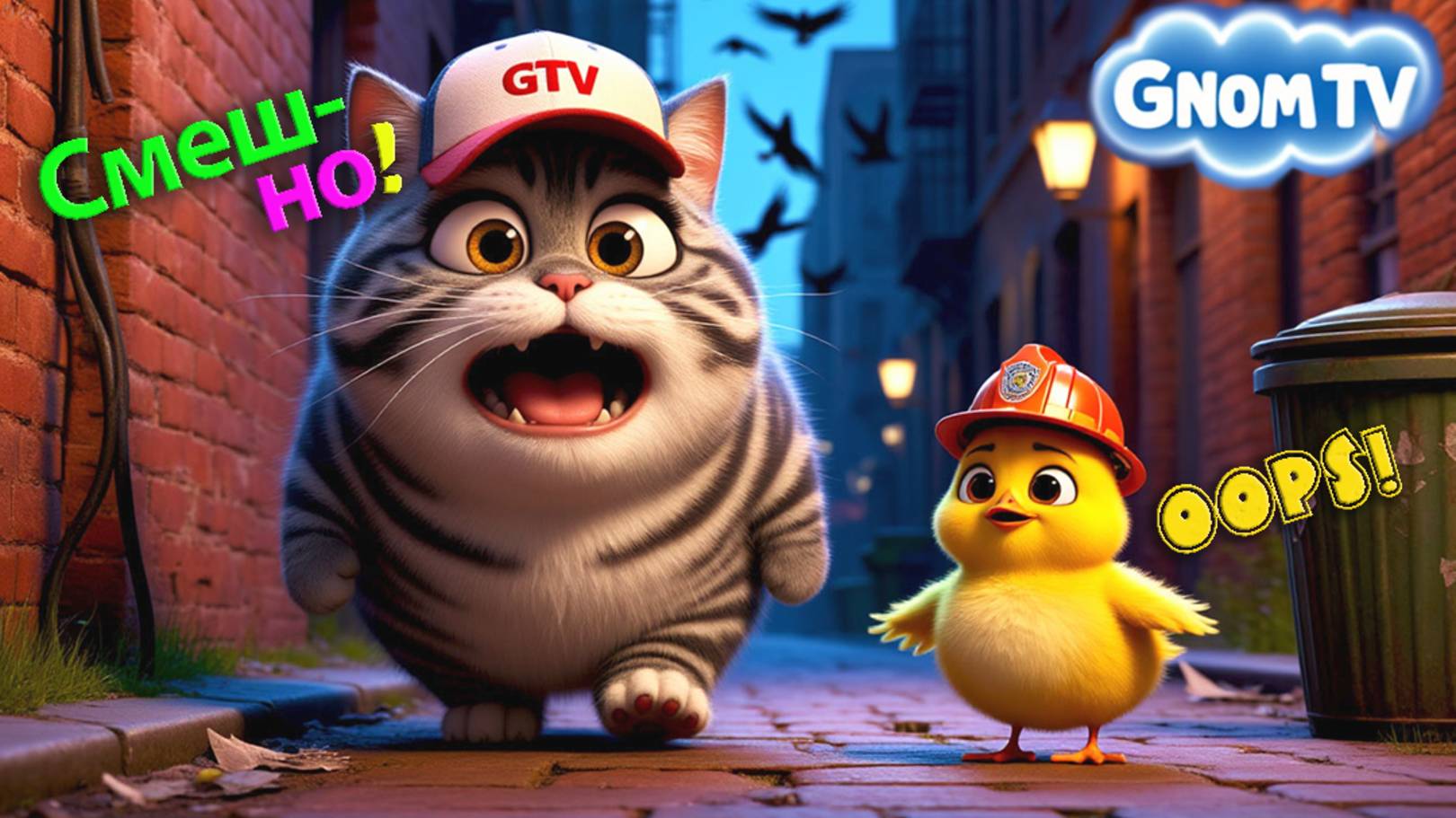 Мультфильм Кот и Цыпленок  "Стой! - Опасно!!."