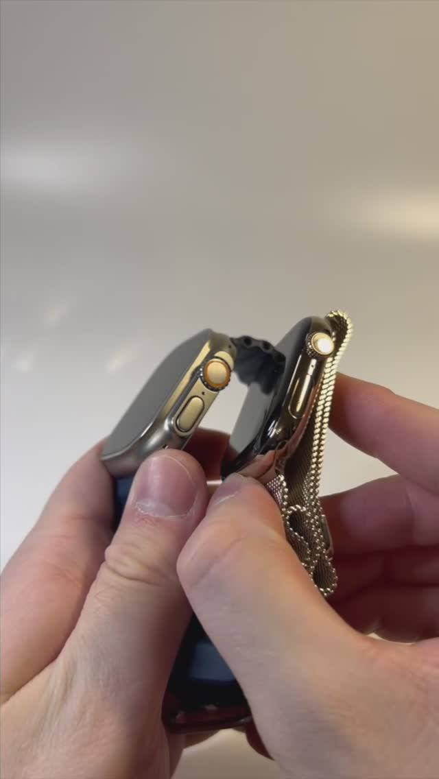 Распаковка Apple Watch Series 11 46 мм Golden Titanium Case, Milanese Loop