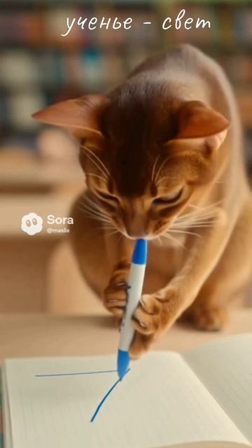 Ученье - Свет, а НЕученье - ТЬМА! 😂🌟 #рек #котики #ии #смешныевидео #юмор