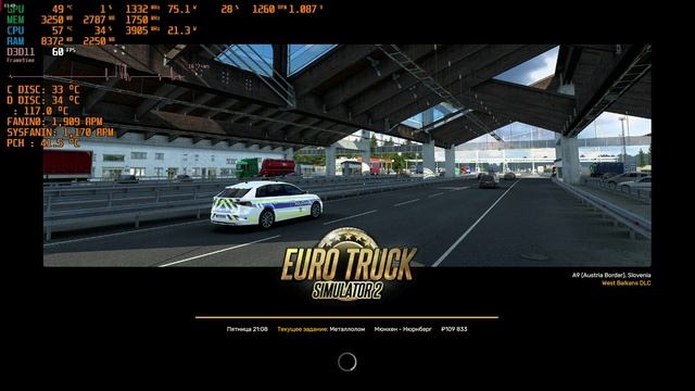 Euro Truck Simulator 2 i5 9400f rx 580 sapphire nitro+ 4gb