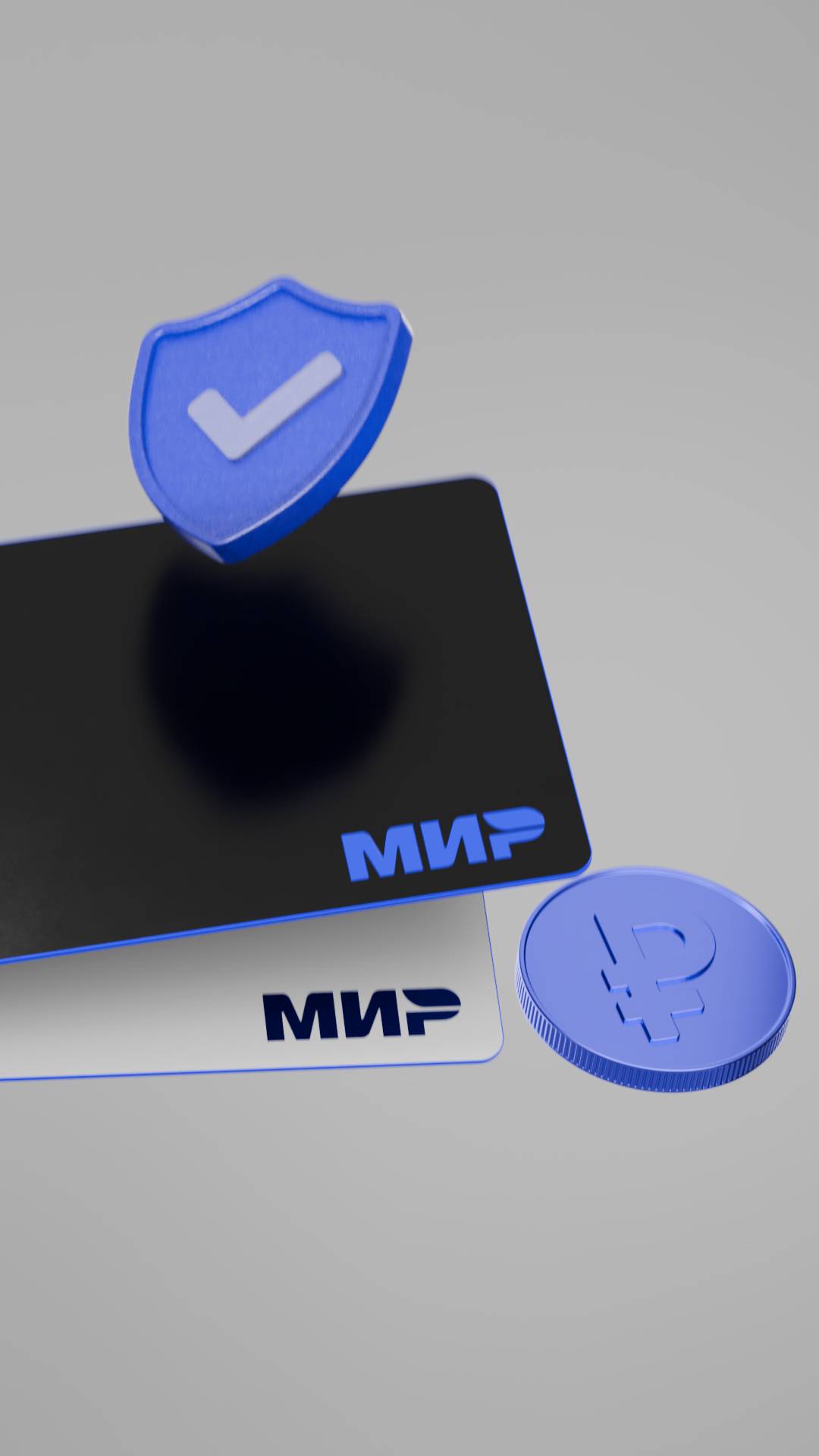 3д моделирование и анимация пластиковой карты МИР и рублей в Blender