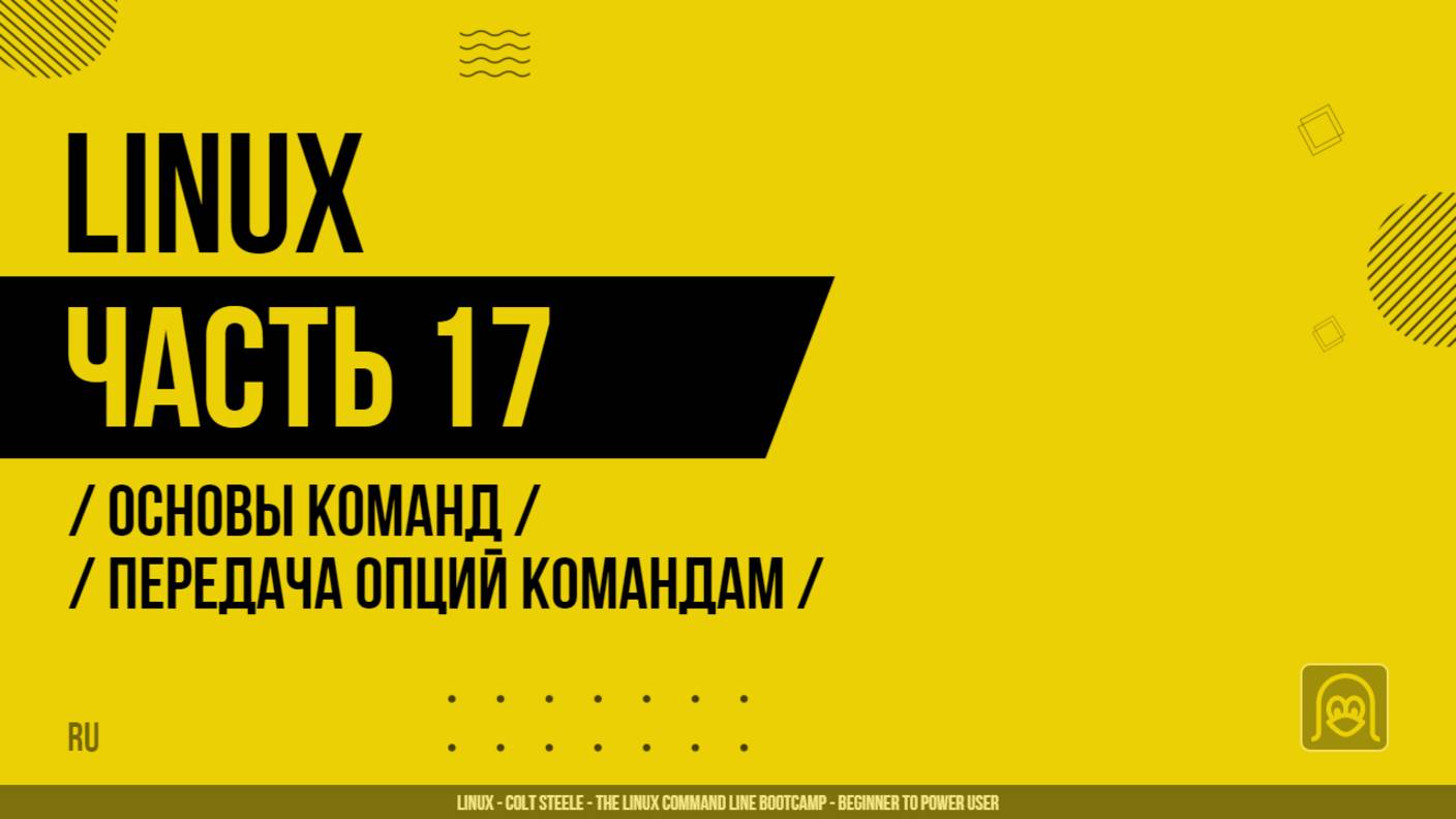 Linux - 017 - Основы команд - Передача опций командам