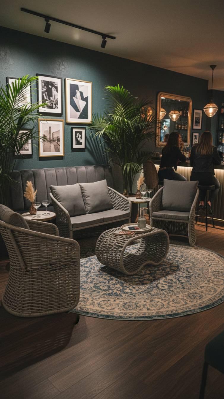 Плетеный комплект уличной мебели из полимерной лозы DeckWood NOVA V1 для террасы и лаунж зоны