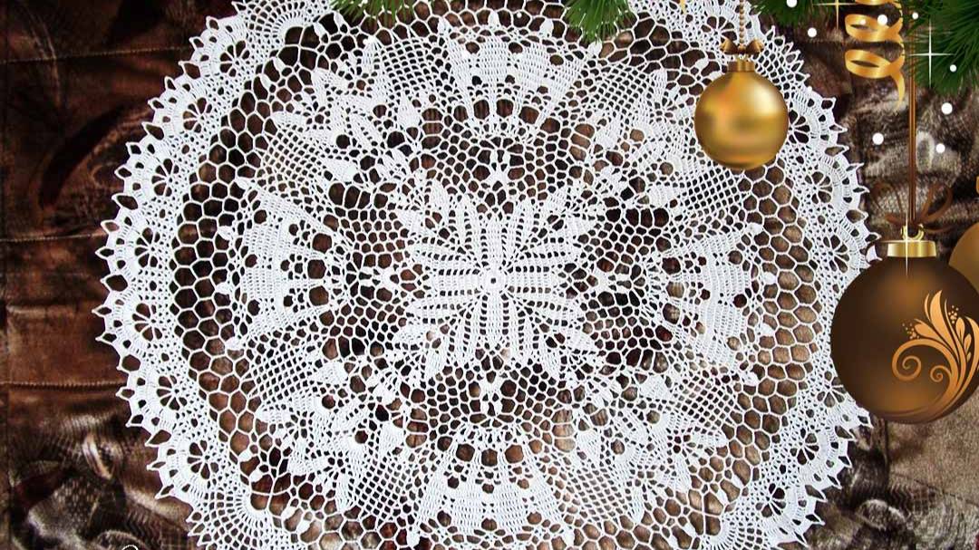 САЛФЕТКА "СНЕЖНАЯ КОРОЛЕВА" КРЮЧКОМ. ЧАСТЬ 2