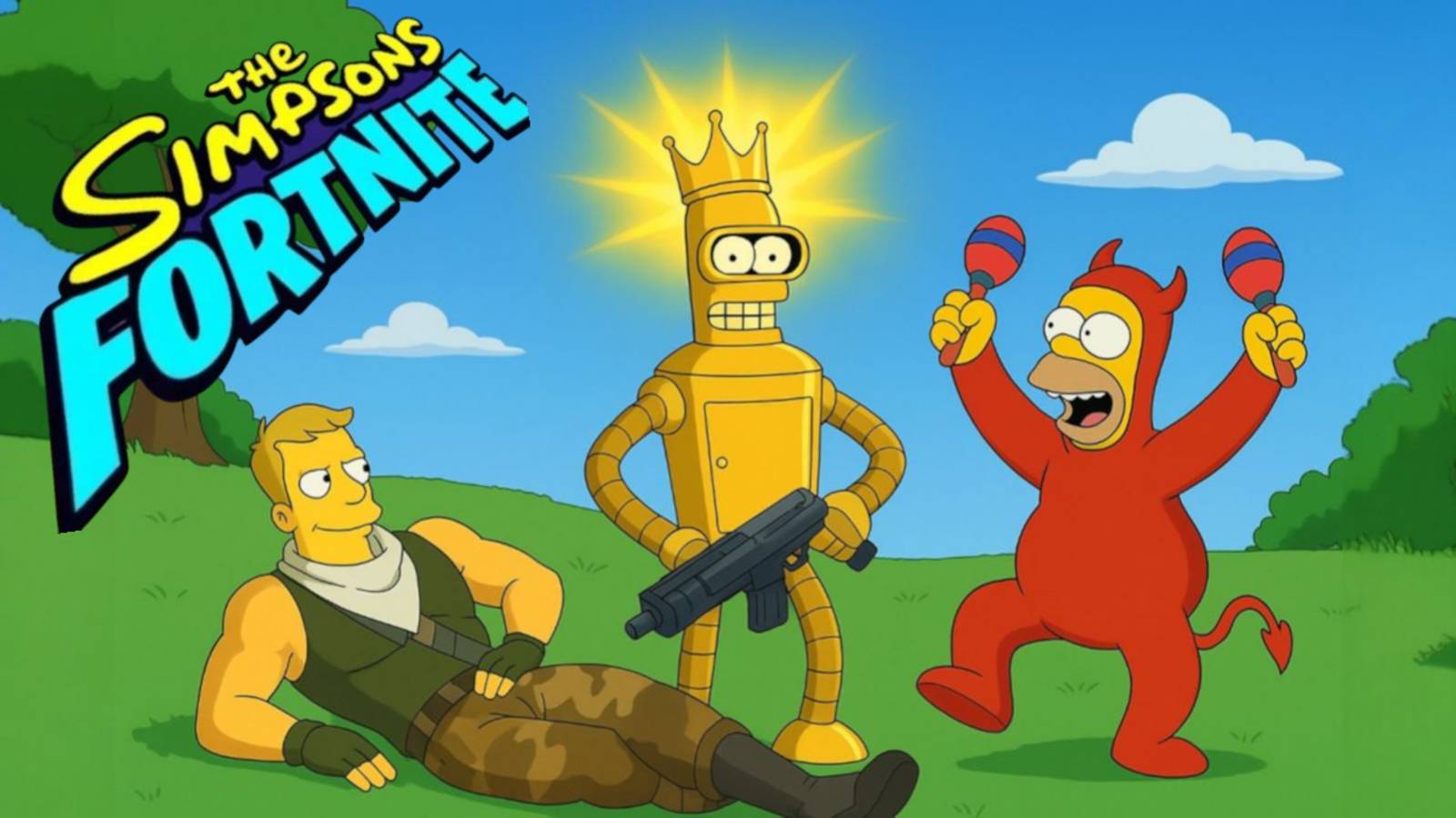 Вдвоем против трио в The Simpsons в Fortnite