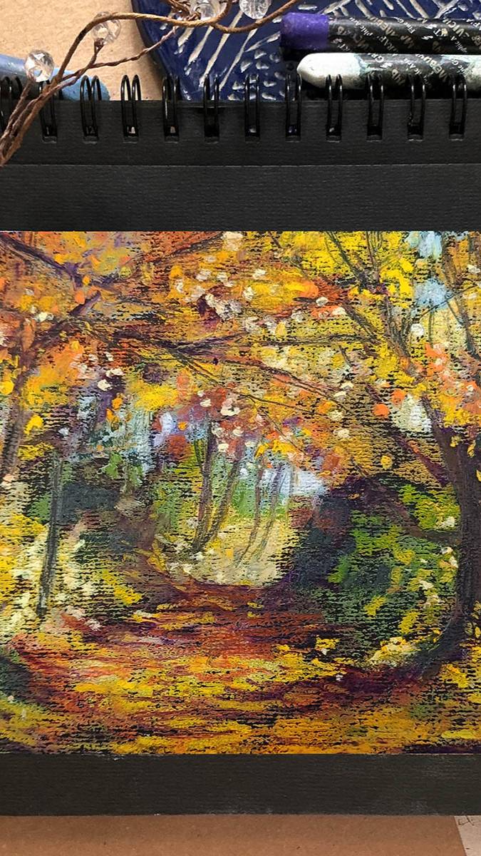 Рисуем осень масляной пастелью